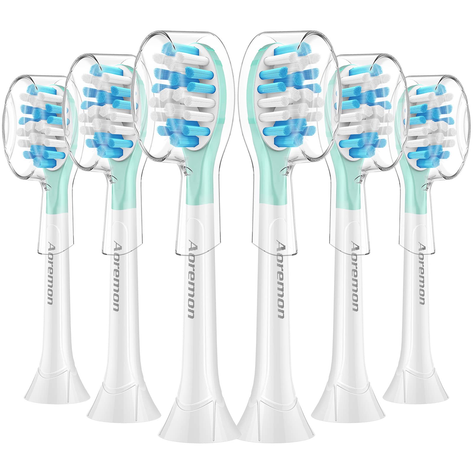 Aoremon Replacement Toothbrush Heads for Philips Sonicare C3 Premium Plaque Control HX9044/65 G3 Premium Gum Care HX9054/65, 6 Brush Heads, White