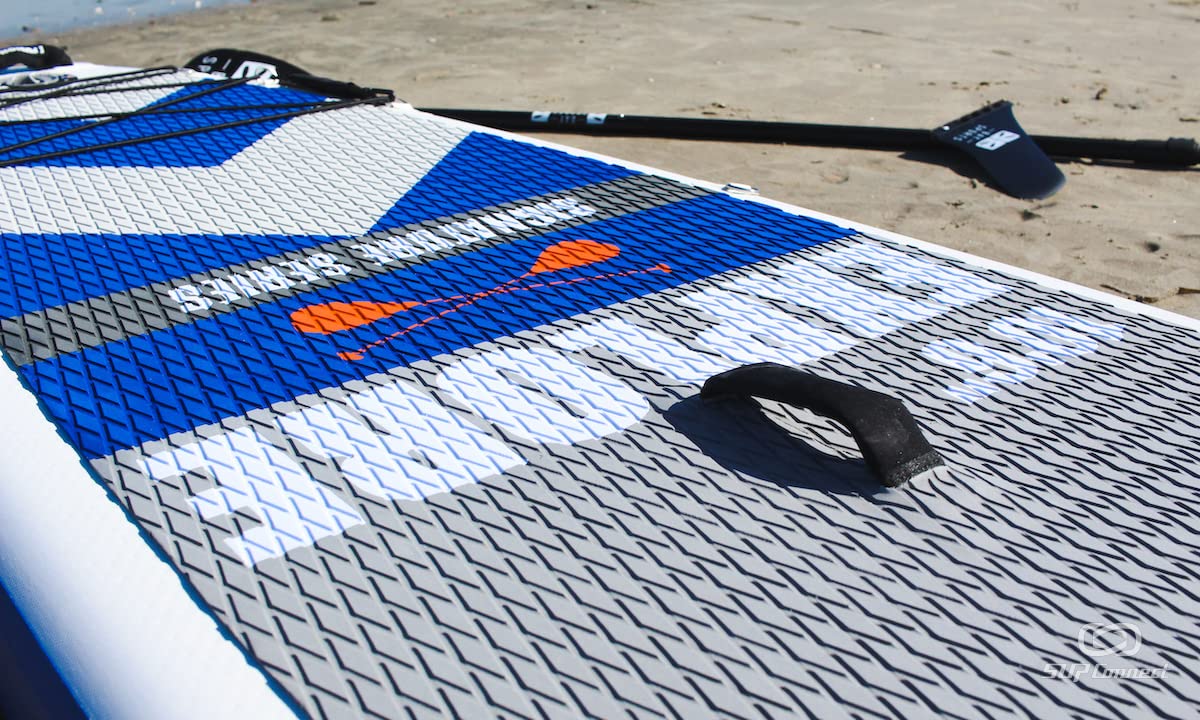 Bay Sports 2022 Model 10'6" Explore - Premium Inflatable SUP Board Package - iSUP with Fibreglass 3-Piece Adjustable Paddle and Helios Triple-Action Pump - DESIGNED in AUSTRALIA (Navy/Orange)