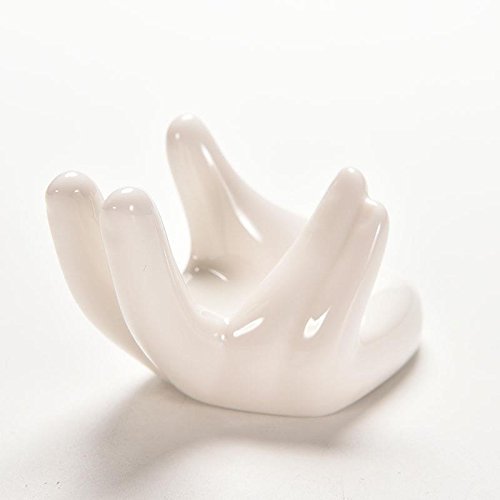 Eshylala 3 Pack Air Plants Holders Ceramic Airplant Holder Tillandsia Holder Small Container Pot Hand Shape Office Desk Base Airplant Display Container Pot Plant Decorative Home Decor