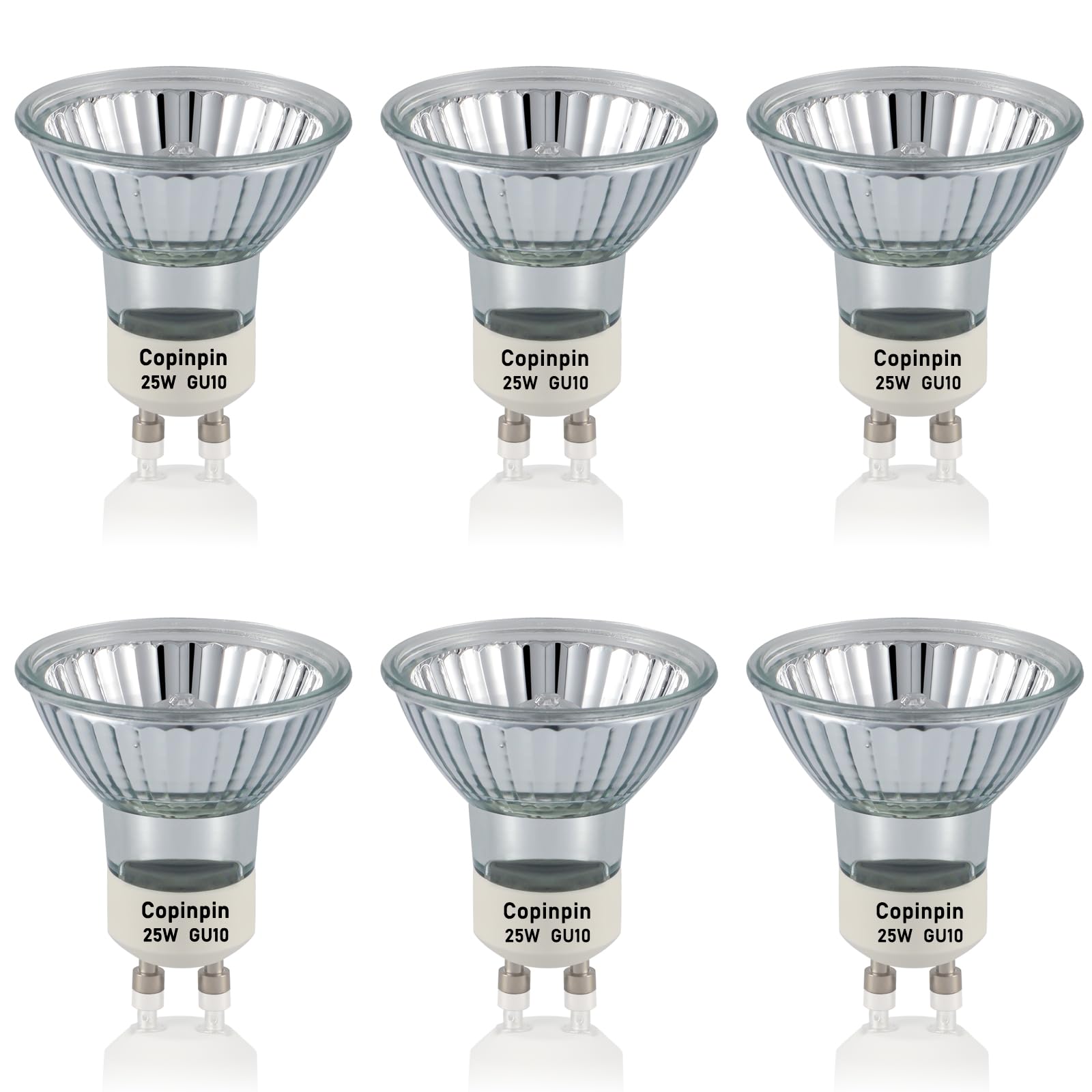 copinpin GU10 Light Bulb 120V 25W 6pcs Candle Warmer, Dimmable Replacement for Candle Warmer Wax Burner Track Light Bulbs, Range Hood Light Bulbs White Light Pack of 6