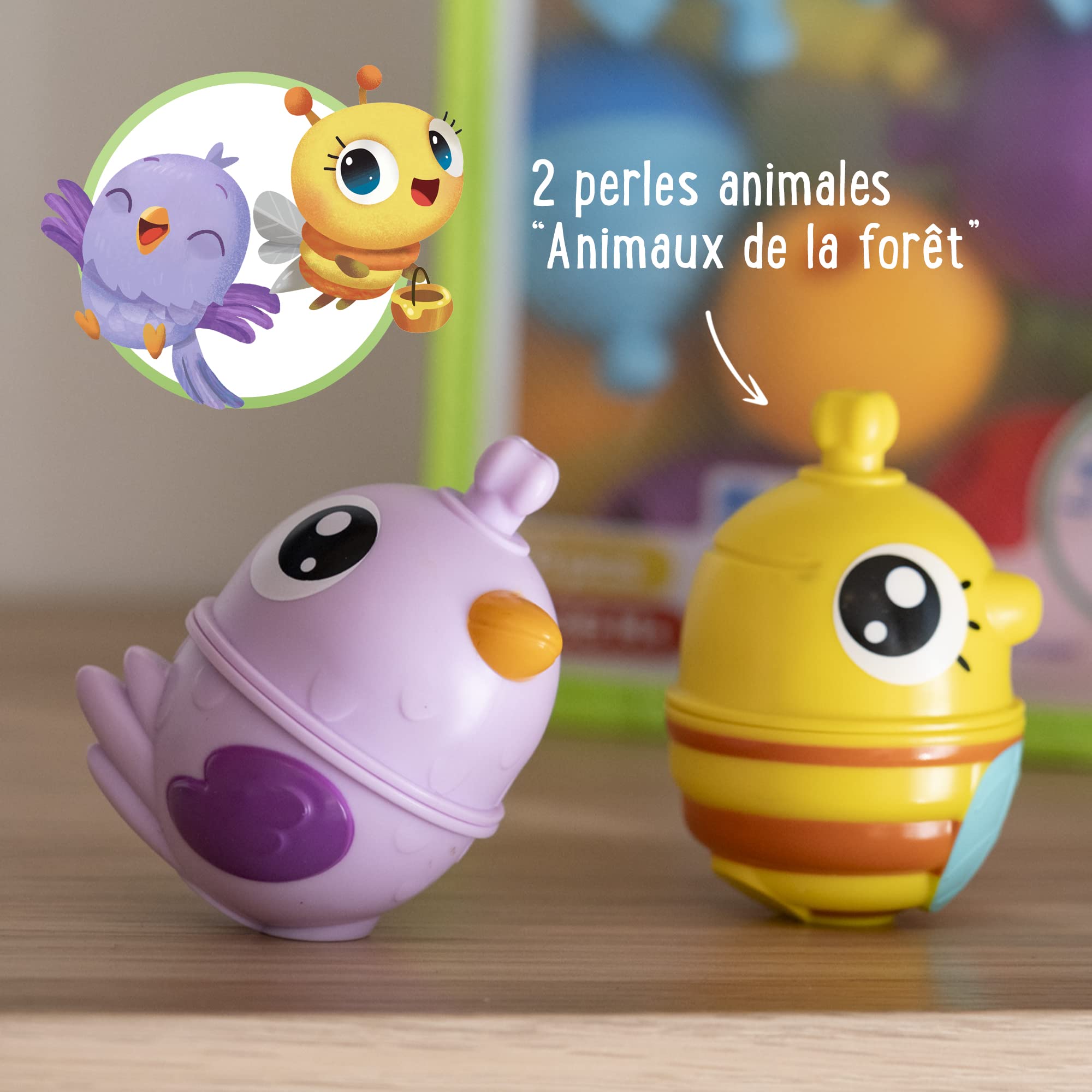 Lalaboom My First Step-by-Step Developmental Sensory 6 Piece Character Bead Activity Tube Set – Pop, Twist, Mix, and Stack— Montessori Method STEM Focus – Dishwasher Safe - Ages 10 Months+ - BL311
