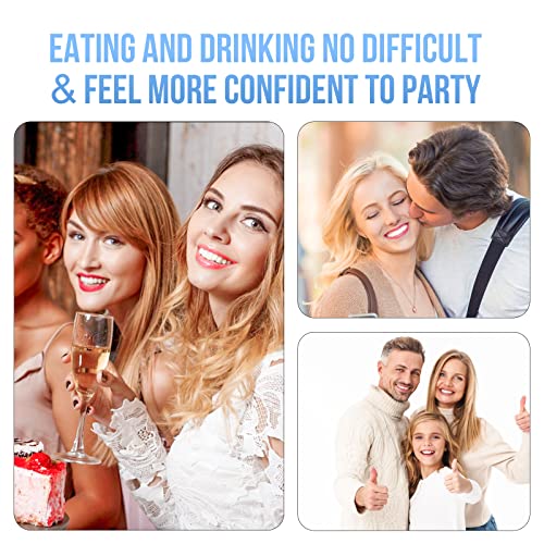 Fake Teeth,2PCS Dentures Cosmetic Teeth for Upper and Lower Jaw,Natural Shade and Comfortable Fit,Veneer Dentures for Women and Men-A03