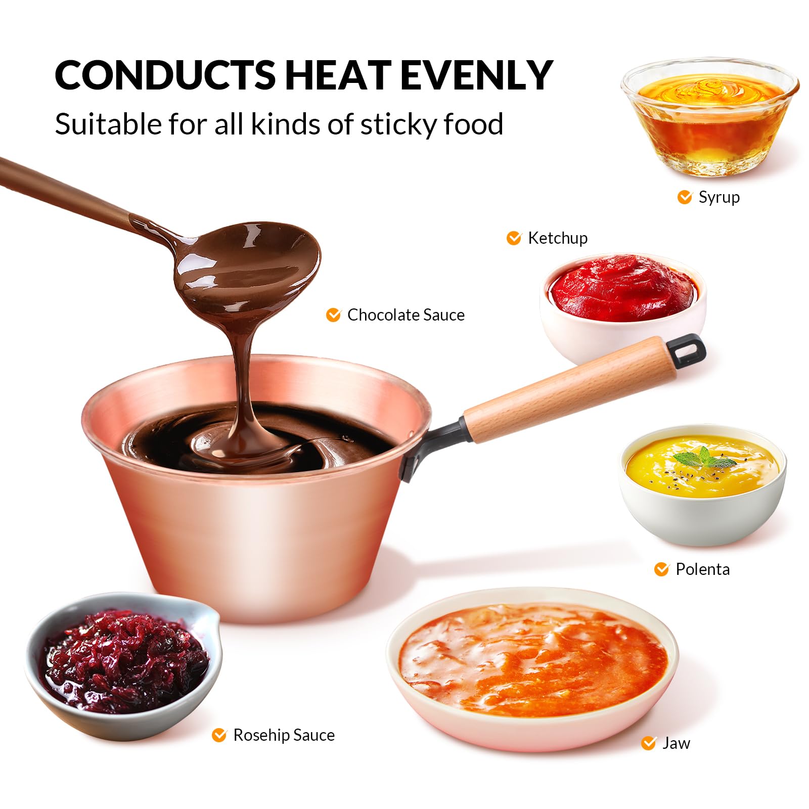 Copper Jam Pot, Cornmeal Copper Pot, 13-Inch Diameter, 5-Quart Capacity, Pure Copper Handles, Handmade, Traditional Copper Pot, Ideal for 8 People