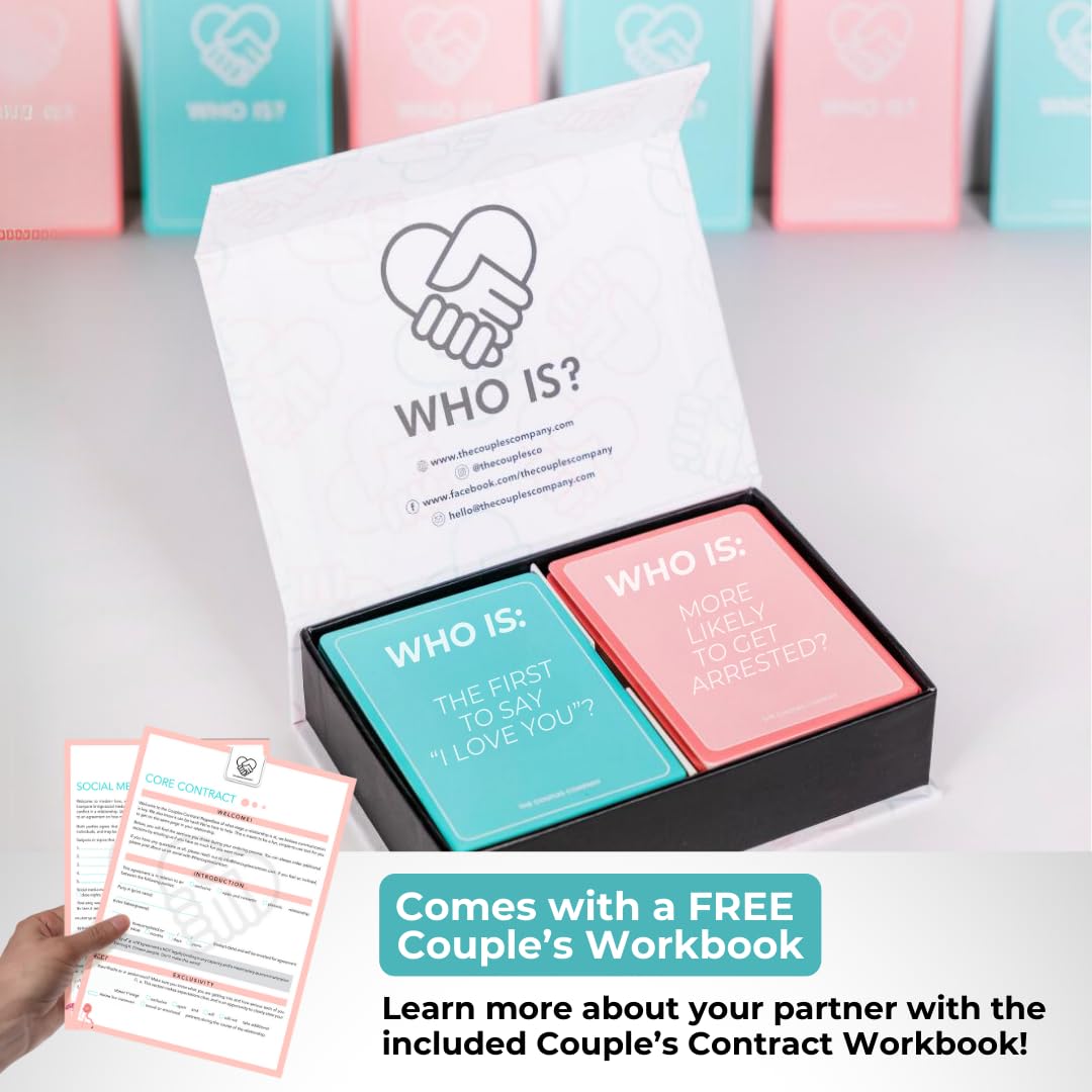 The Couples Company LLC | Who Is? Card Game | 180 Unique Cards | Perfect for Date Night & Parties | Prove Who Knows Who Best | Made for 2-12 Players