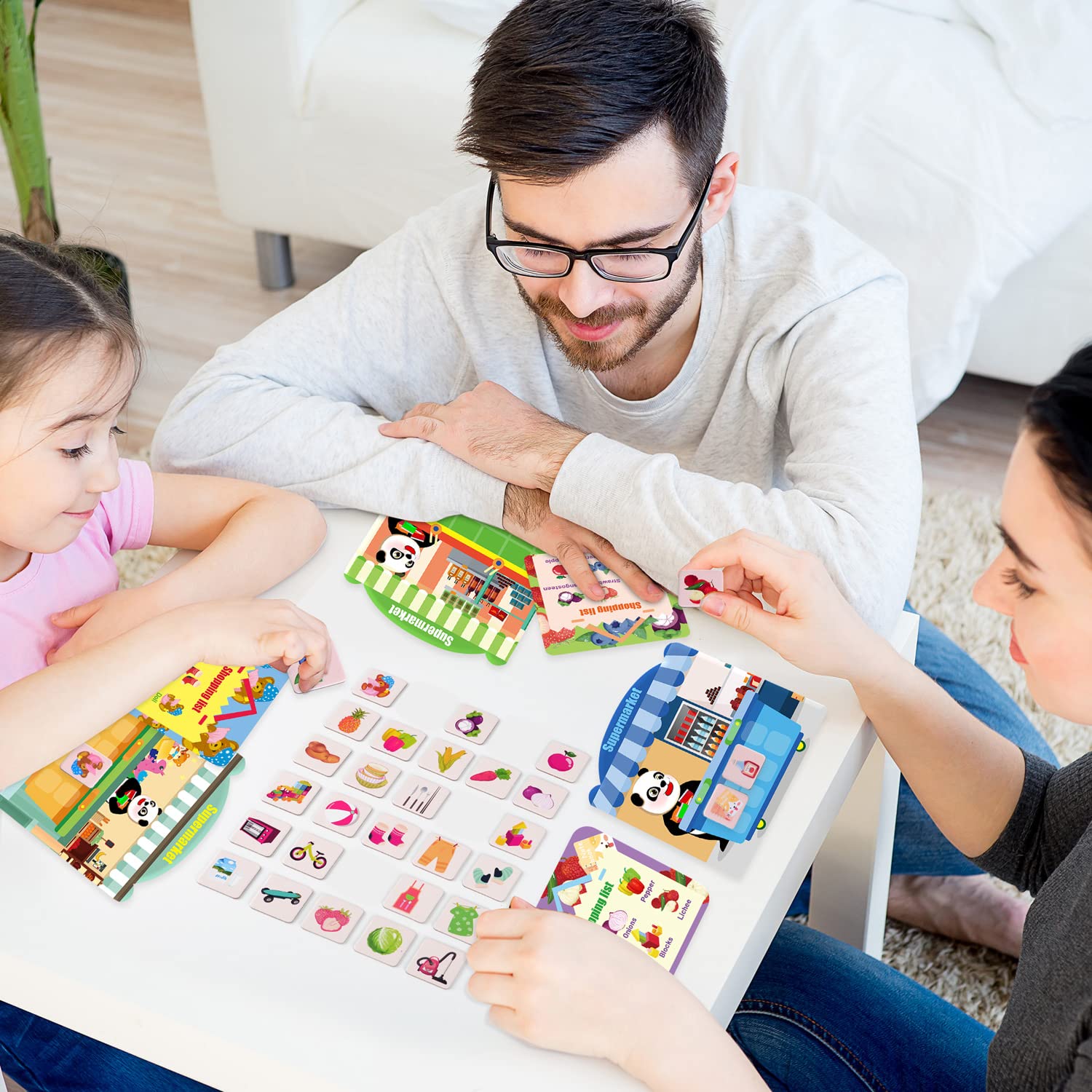 Panda Juniors Memory Game, Shopping List Game Educational Matching Games for Kids Toddlers Ages 3 and Up Preschool Home Learning Montessori STEM Board Games Gift Toys
