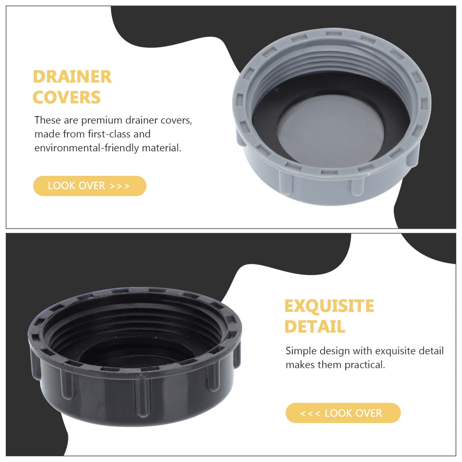 DEPILA Drain 6pcs Plastic Pipe Caps Hose Cap Pipe Fitting Cap Sewer Pipe Cap Tubing End Cap PVC Pipe Cap for Kitchen Drain Pipe 45MM Plug