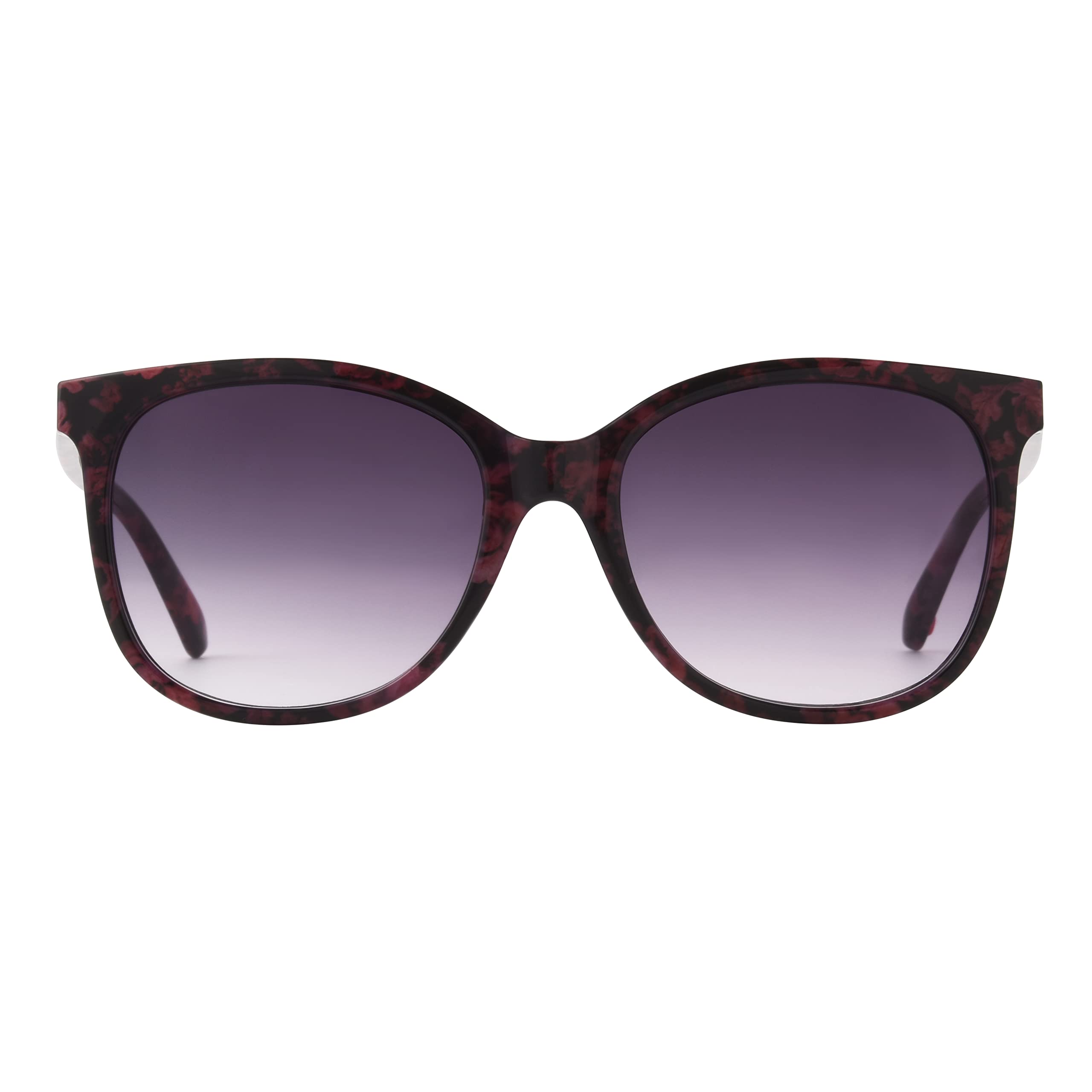 Betsey Johnson Women's Casual Couture Sunglasses Cateye, Black/Pink Leopard, 57mm