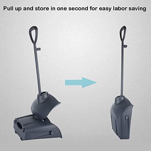 DEPILA NLIAN and Dustpan Set, Commercial Long Handle Sweep Set with Windshield for Home Kitchen Room Office and Lobby Floor Dust Pan Combo dustpan set
