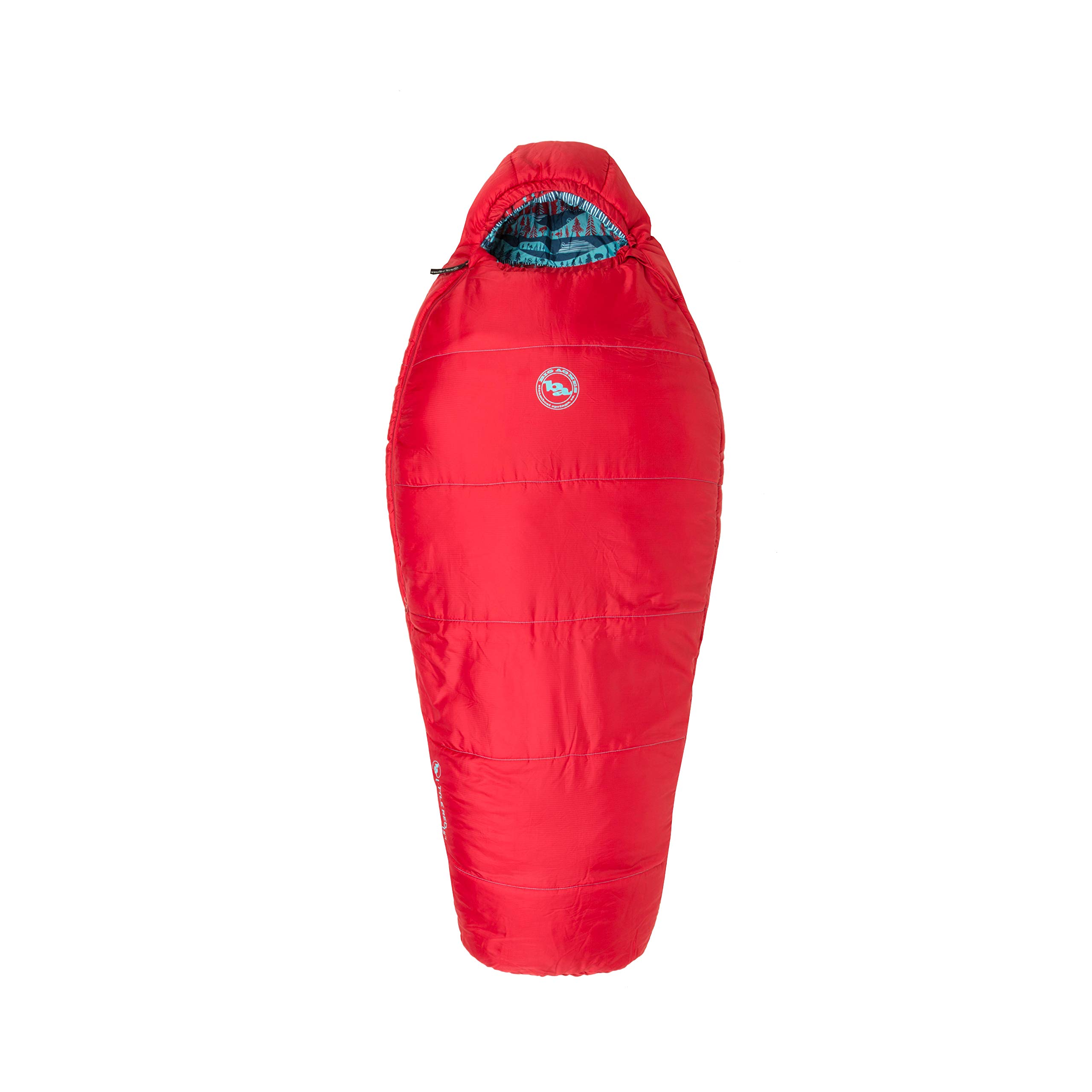 Big Agnes Duster 15 Kids' Synthetic Mummy Sleeping Bag, Red, Regular Length, Right Zipper