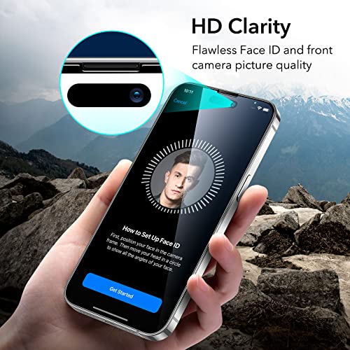 ESR Tempered Glass Screen Protector for iPhone 14 Pro (Armorite), Easy Installation Frame, Military-Grade Protection, Ultra Tough, Scratch Resistant, 2 Pack
