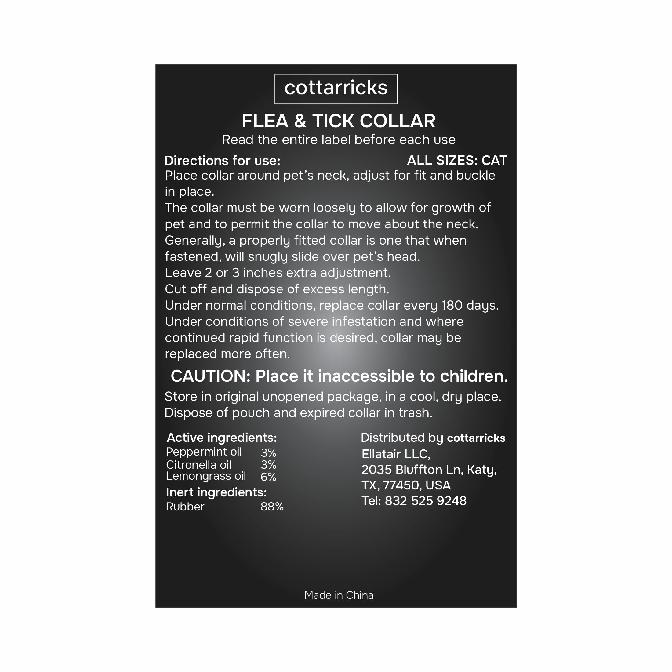 cottarricks Cats Collar - 8 Count