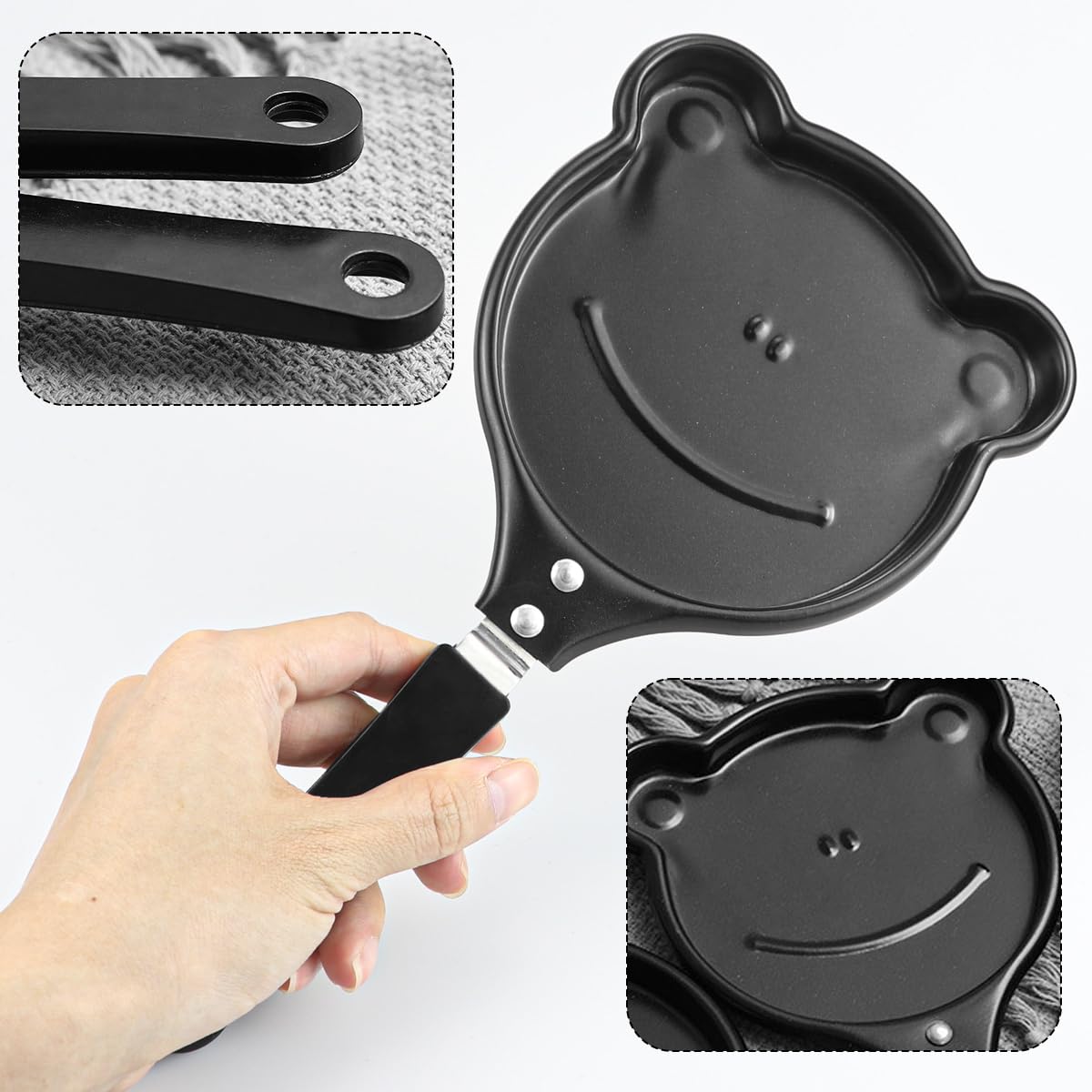 DOERDO 2Pcs Egg Frying Pan NonStick Frog Shaped Mini Omelette Pan Pancake Maker Pan Egg Skillet for Breakfast, Pancake, Plett pan