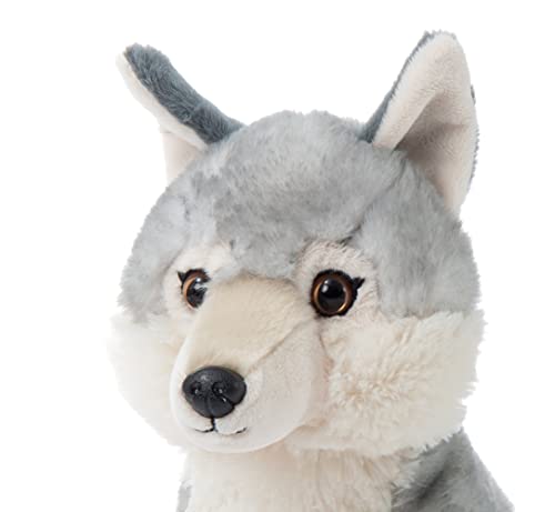The Petting Zoo Wolf Stuffed Animal, Gifts for Kids, Wild Onez Zoo Animals, Grey Wolf Plush Toy 12 inches