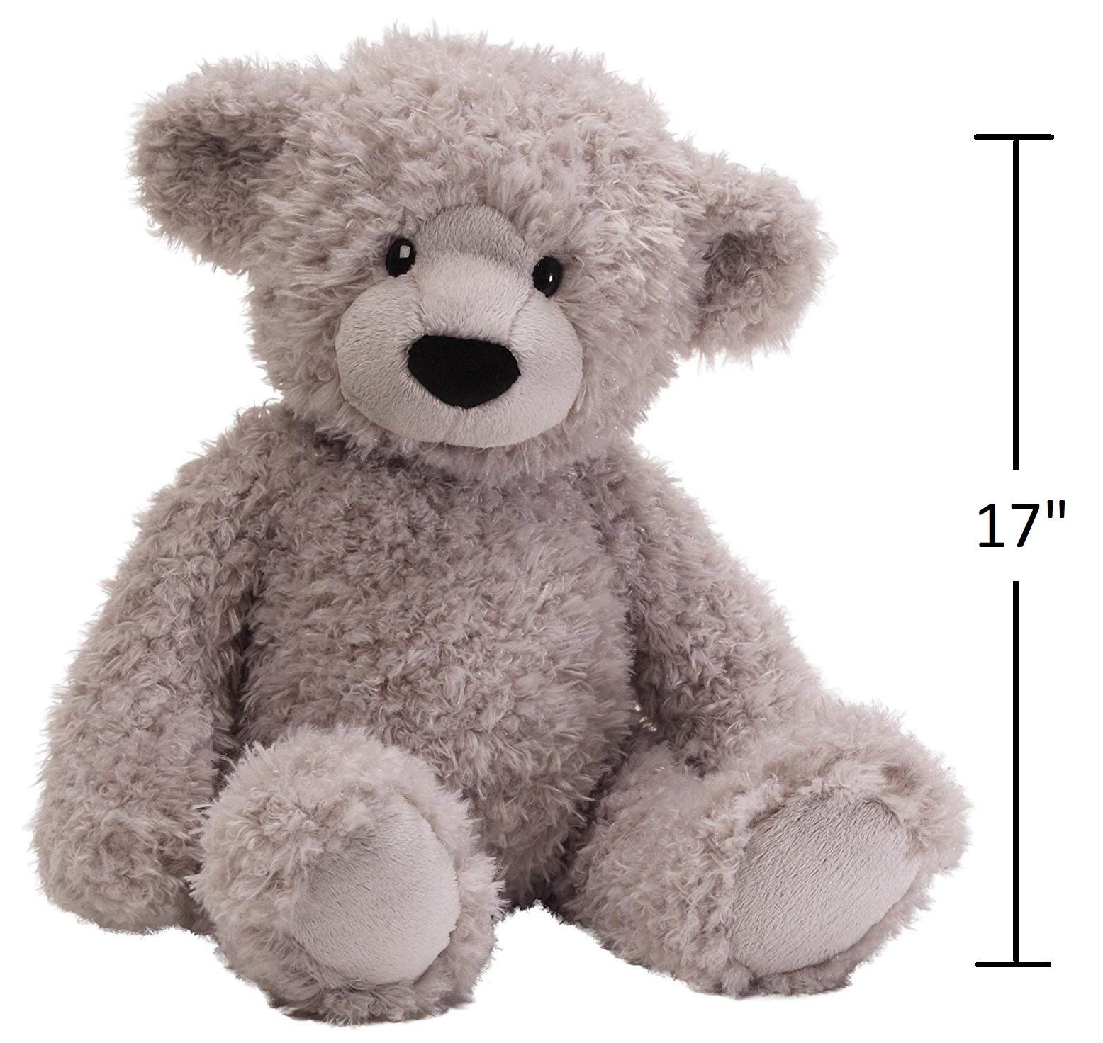 GUND Dijon Grey Teddy Bear 17 inch Plush Furry Stuffed Animal