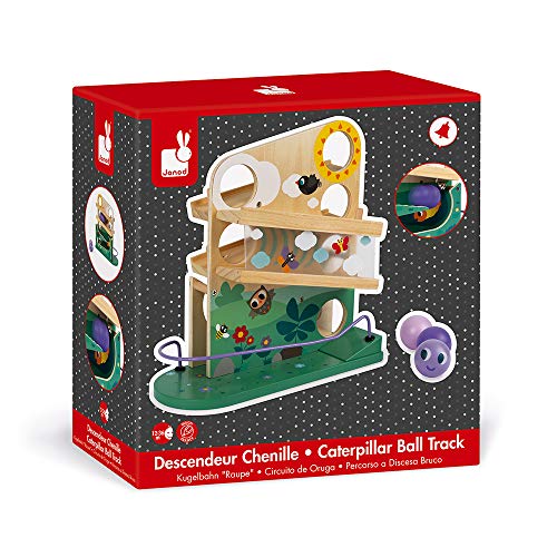 Janod Wooden Caterpillar Ball Track - Ages 12+ Months - J08055