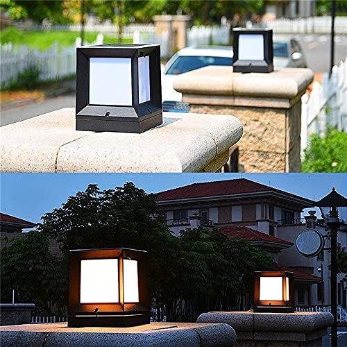 KLFJFD Solar Lights Outdoor,LED Solar Pillar Lamp Modern Simple Metal Aluminum Outdoor Post Light,Villa Park Home Garden Decoration