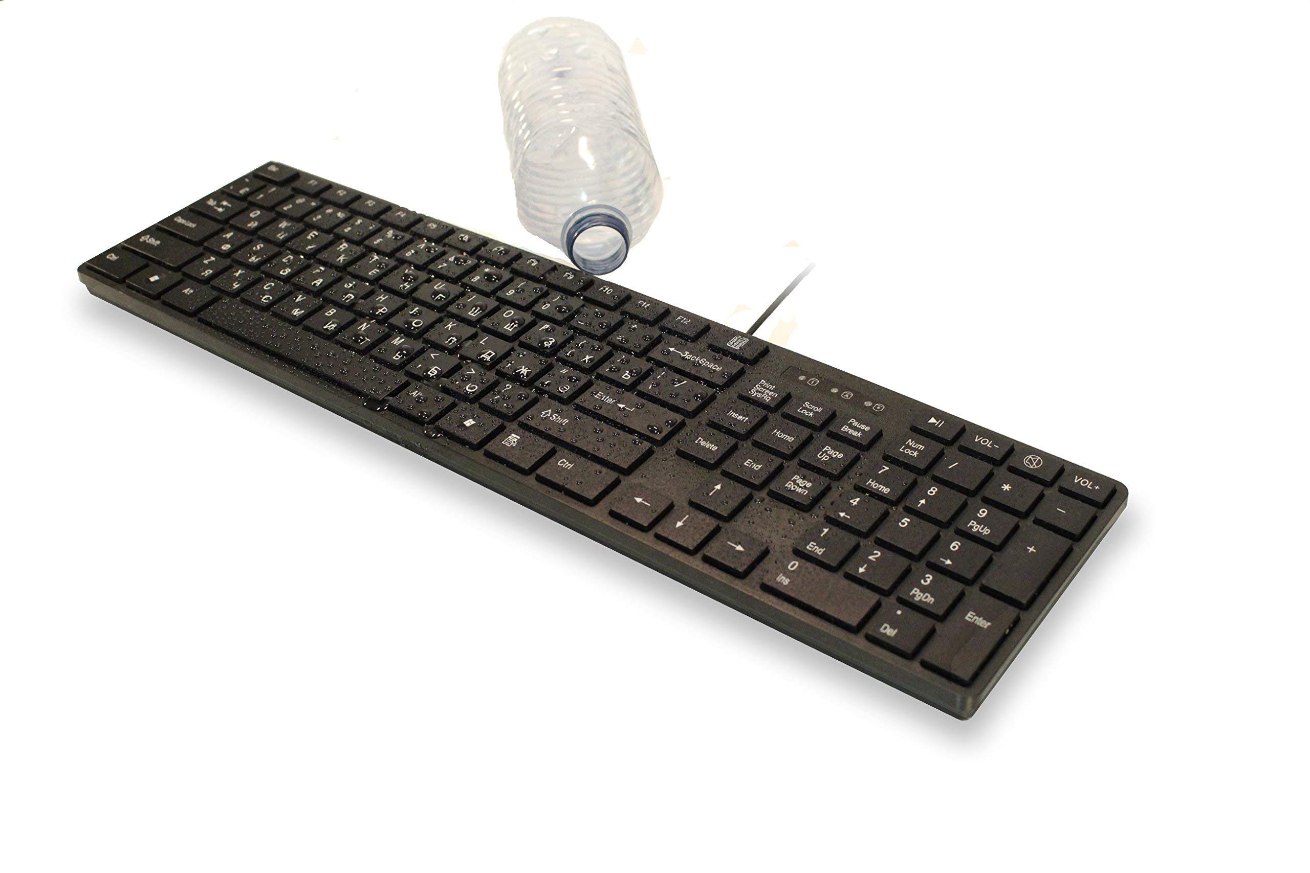 USB Keyboard with Russian English (Cyrillic) Letters/Characters- Full Size Slim Desktop Design
