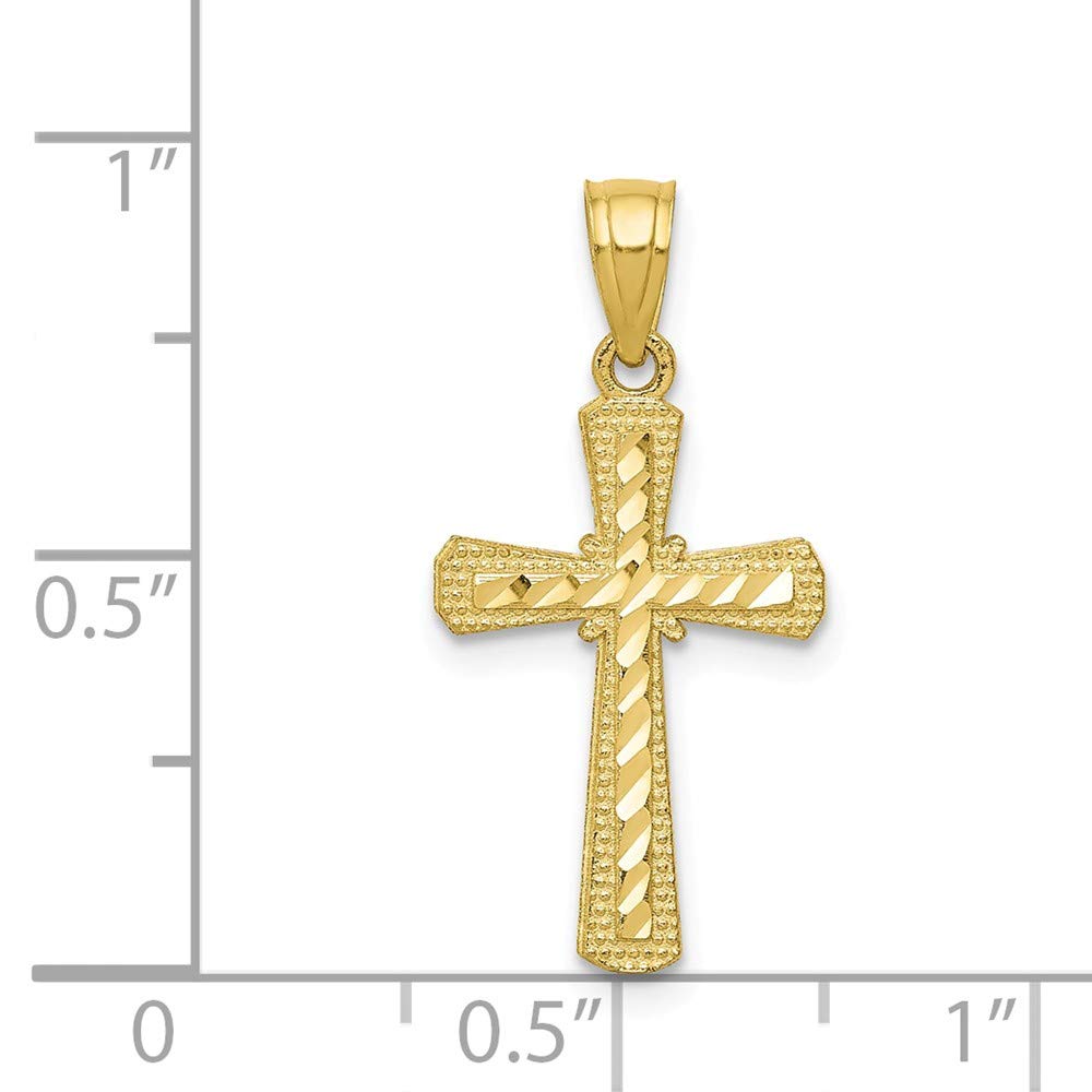 BillyTheTree Jewelry 10K Yellow Gold Shiny-Cut Cross Pendant