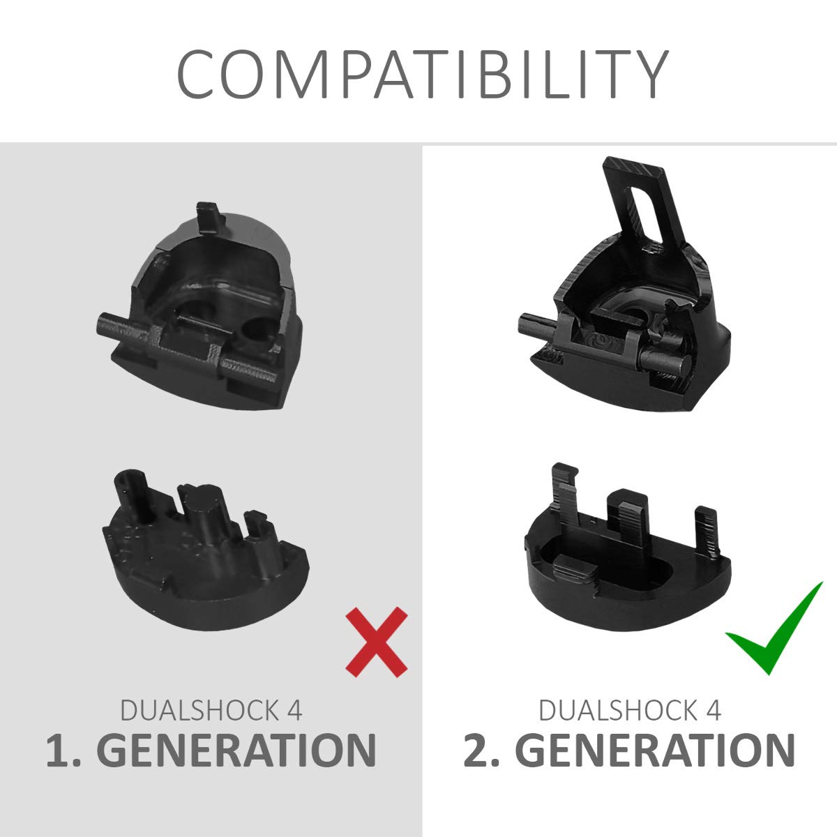 kwmobile Controller Button Replacement Set - Compatible with Playstation 4 Pro / PS4 Slim Controller (Gen 2) - Custom Aluminum Metal Repair Parts