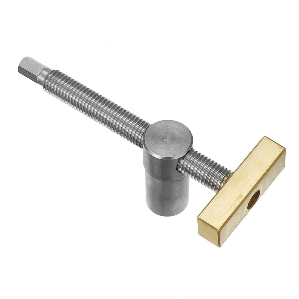 DDWT 2 Pack Bench Dog Clamp 3/4 Inch Dog Hole Clamp Woodworking Adjustable Workbench Stop Stainless Steel Brass (19mm)