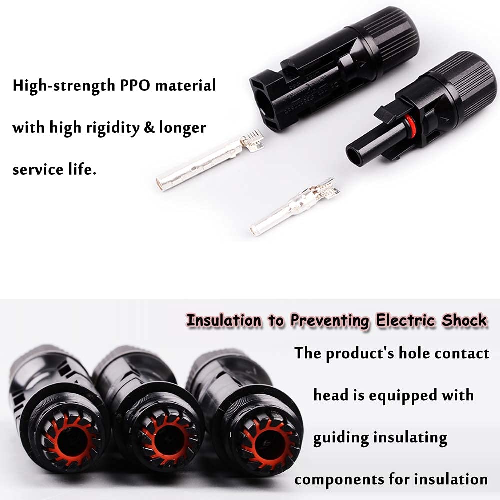 BAYM Photovoltaic Connector Male and Female Solar Panel Connector 30A 1000V for PV Cable 2.5/4/6mm Solar Panel Connect(20Pairs)