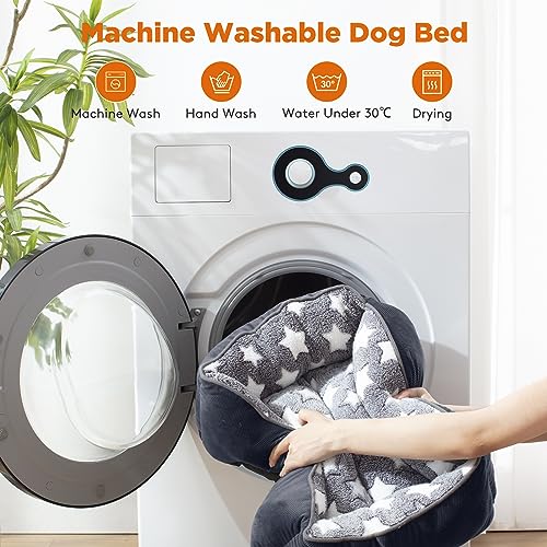 GASUR Rectangle Dog Bed for Small Dogs, Cozy Washable Dog Sofa Bed, Durable Pet Cuddler Anti-Slip Bottom, Soft Calming Sleeping Warming Puppy Bed