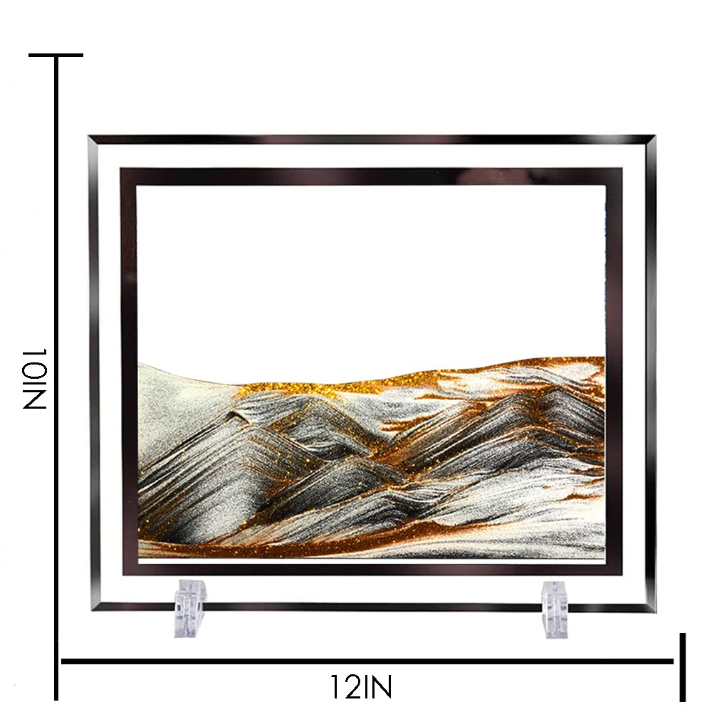 Laenshi Moving Sand Art Picture Deep Sea Dynamic 3D Sandscapes Pictures in Motion Office Desktop Art Decor Toys