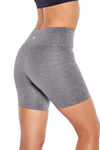 Bally Total Fitness High Rise 7" Bike Short - 2 Pack, Black/Heather Charcoal, Medium