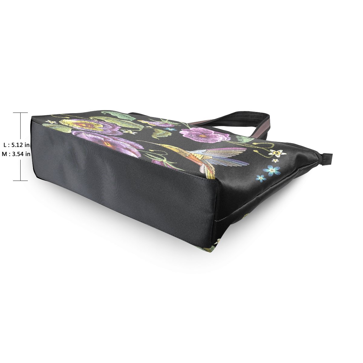 Flower Leaf Hummingbirds Shoulder Bag Handbag Purse Convenient Shoppers Tote Medium