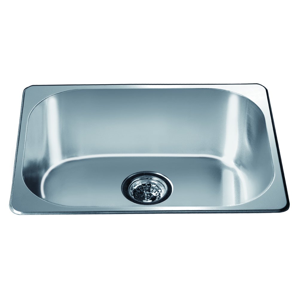 Dawn 3233 Top Mount Single Bowl Bar Sink, Polished Satin Finish