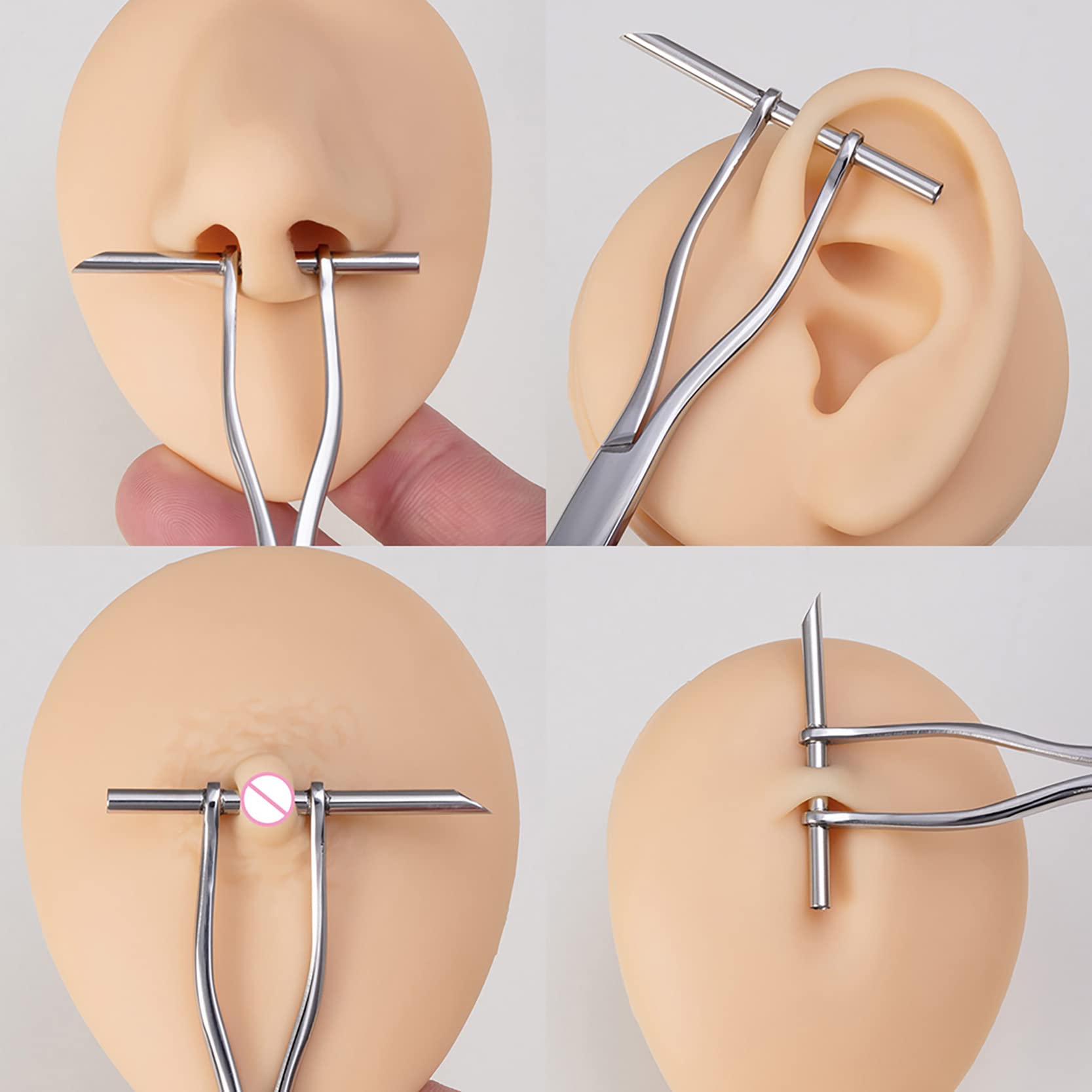 CHUANCI 1PC Stainless Steel Professional Needles Tube Forceps Tool Septum Clicker Piercing Tool Body Jewelry Forcep
