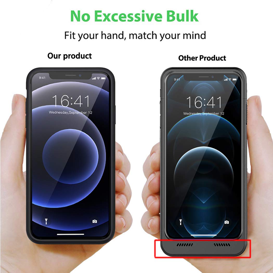 Battery Case iPhone 12 Pro Max, 8500mAh Slim Rechargeable Battery Pack Charging Case Compatible with iPhone 12 Pro Max Extended Battery Charger Case