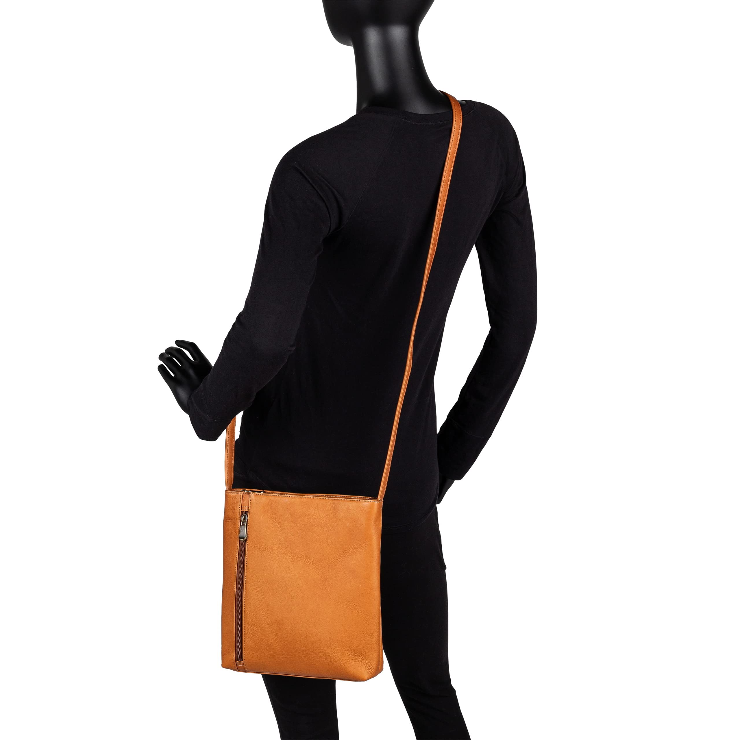 Le Donne Leather Hannah Crossbody β Premium Full Grain Colombian Leather Crossbody Bag - 10βx10βx2β (NAVY)