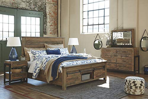 Signature Design by Ashley Sommerford Urban Industrial Butcher Block Style 9 Drawer Dresser, Brown