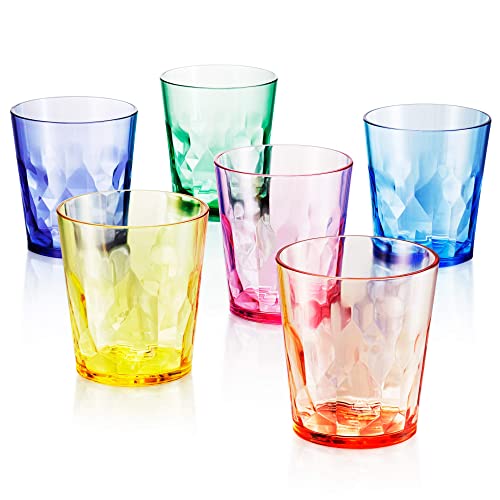 SCANDINOVIA - 13 oz Unbreakable Premium Drinking Glasses - Set of 6 - Tritan Plastic Tumbler Cups Reusable - Perfect for Gifts - BPA Free - Dishwasher Safe - Stackable