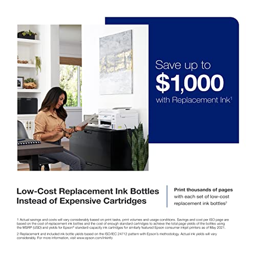 Epson EcoTank ET-4800 Wireless All-in-One Cartridge-Free Supertank Printer with Scanner, Copier, Fax, ADF and Ethernet β Ideal-for Your Home Office, White