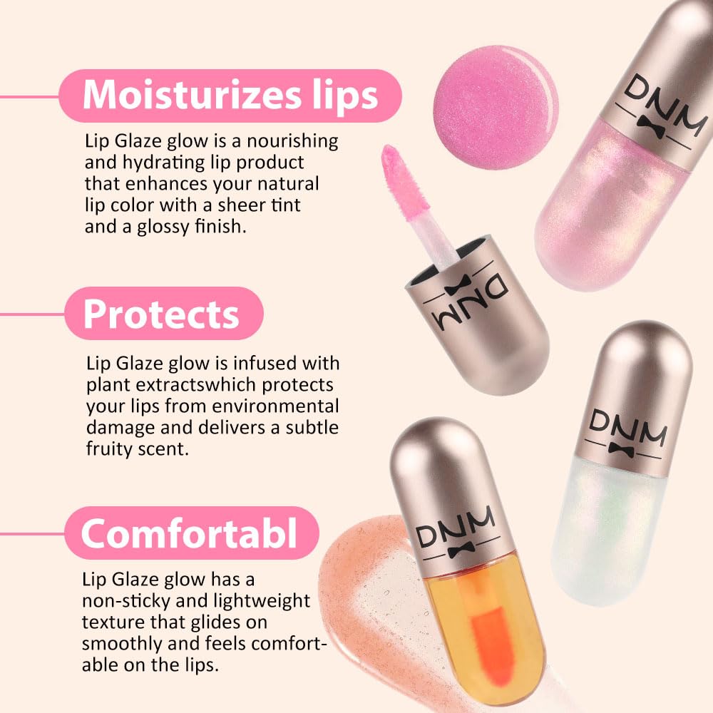 BINGBRUSH 3 Pcs Color Changing Lip Gloss Tinted, Pink Plumping Magic Mood Lipstick Lip Glaze, High-Shine Clear Lip Stain Lip Balm Lip Care, Longlasting Moisturizing Lip Glow Oil