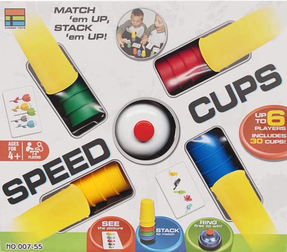 LANDOR Quick Cups, Quick Cups Games for Kids,Classic Stacking Cup Game for Kids Flying Stack Cup Parent-Child Interactive Game with 24 Picture Cards, 30 Cups
