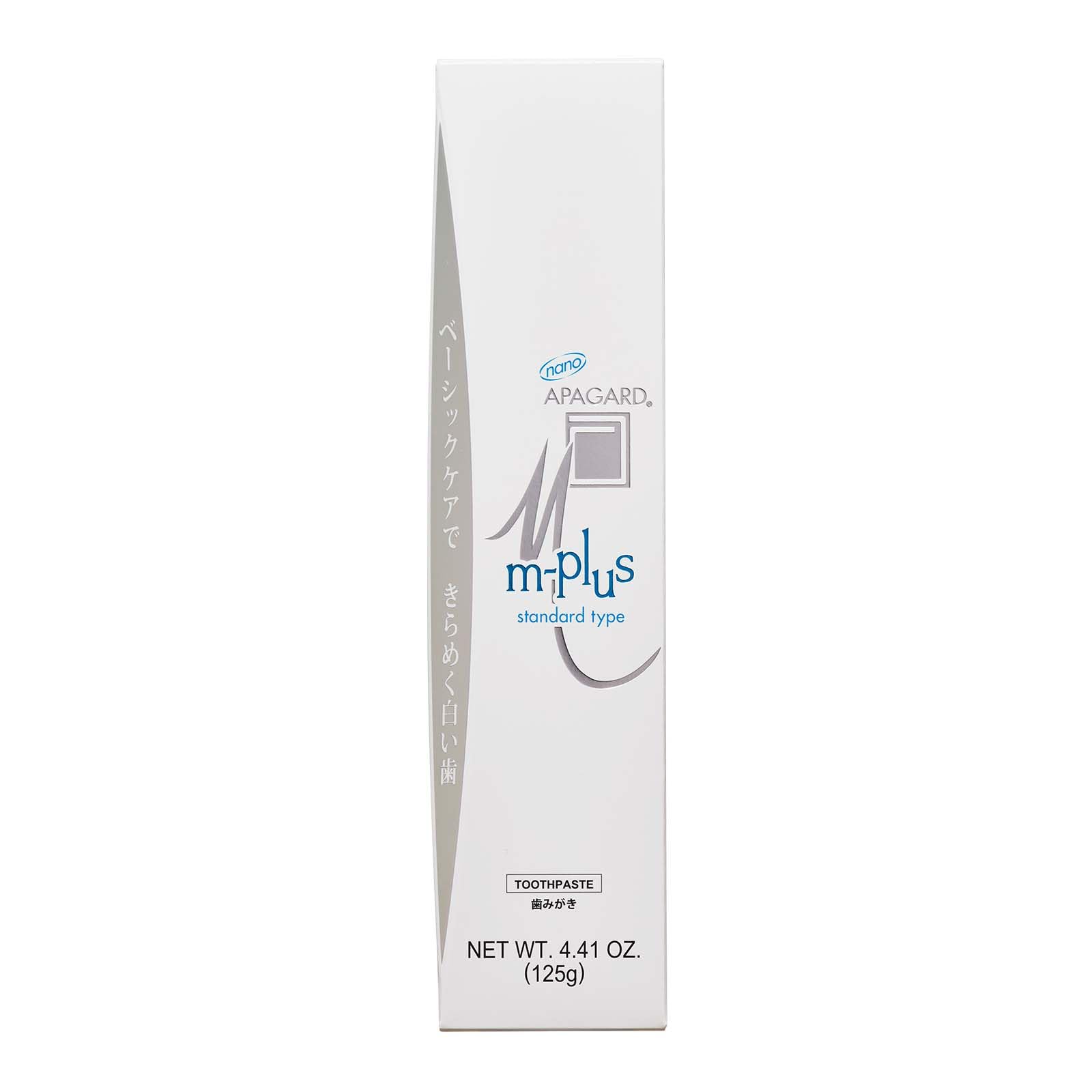 APAGARD® M-plus, Sangi's Nano-Hydroxyapatite Toothpaste for Naturally Whiter Teeth Made in Japan, No Fluoride, for family use, 125g / 4.4 oz, Mild Mint Flavor, 1 Pack