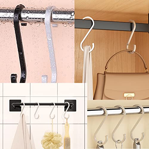 GDFYMI 10 Pack Black S Hooks, S Shaped Hooks Aluminum Metal Hooks for Hanging Heavy Duty, Hanger Hooks for Hanging Pot Racks, Plant Hooks, Mug Hooks, Closet Hooks, Kitchen Hooks
