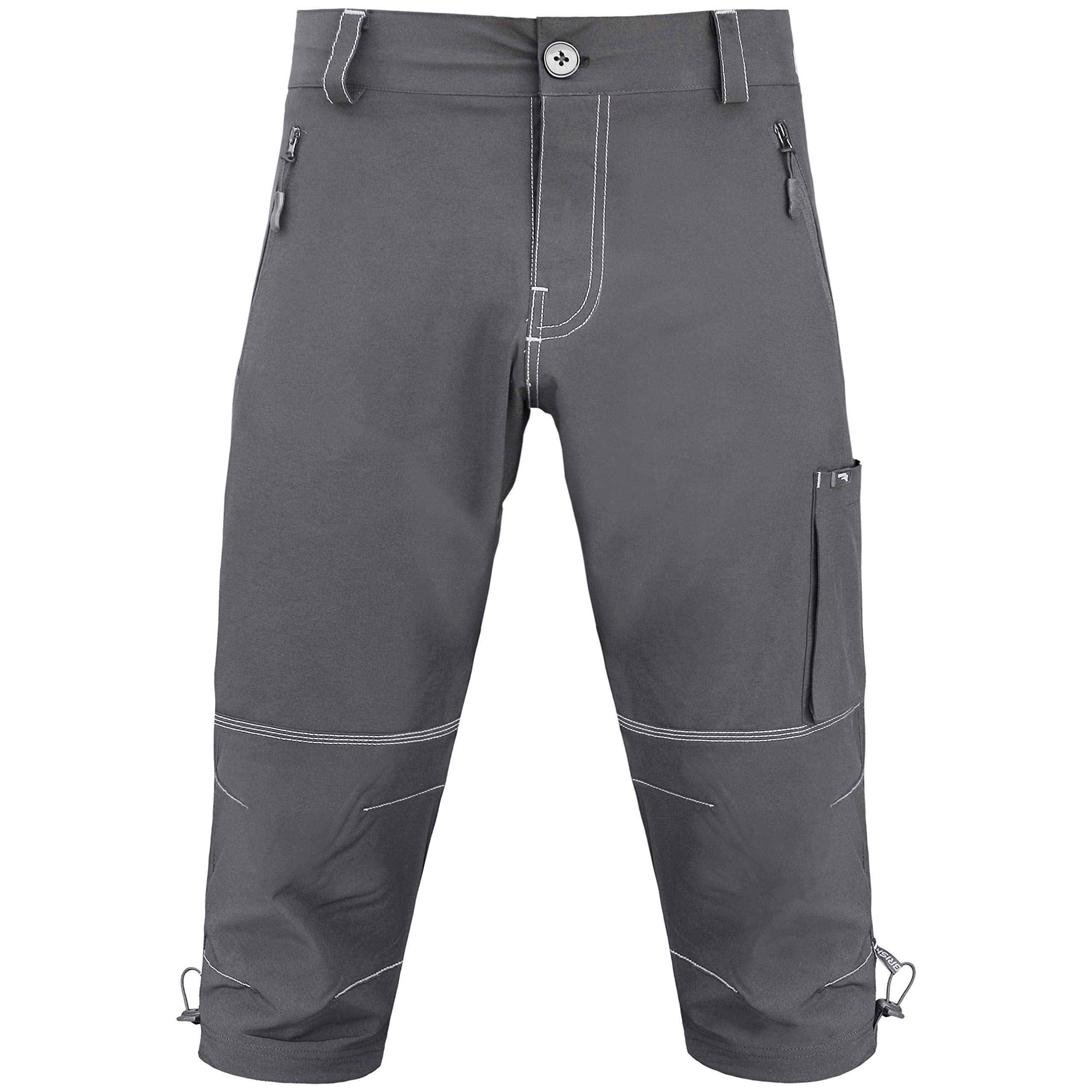 Brisk Bike 3/4 MTB Short Mountain Bike Cycling Short (Grey, M)