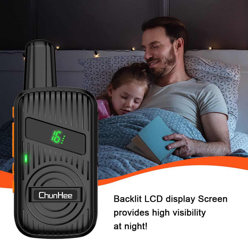 ChunHee Intercoms Wireless for Home-1.5 Mile Long Range Portable VOX Hands-Free Wireless Intercom System for Business-Room to Room Communication Elderly Intercom, 16 Channels, LCD Back-lit Display