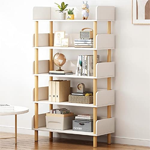 Gdrasuya10 5 Tier Tall White Bookshelf Bookcase, Free Standing Bookshelf Bookcase Open Book Shelves Modern Bookcase Display Storage Organizer for Bedroom Living Room