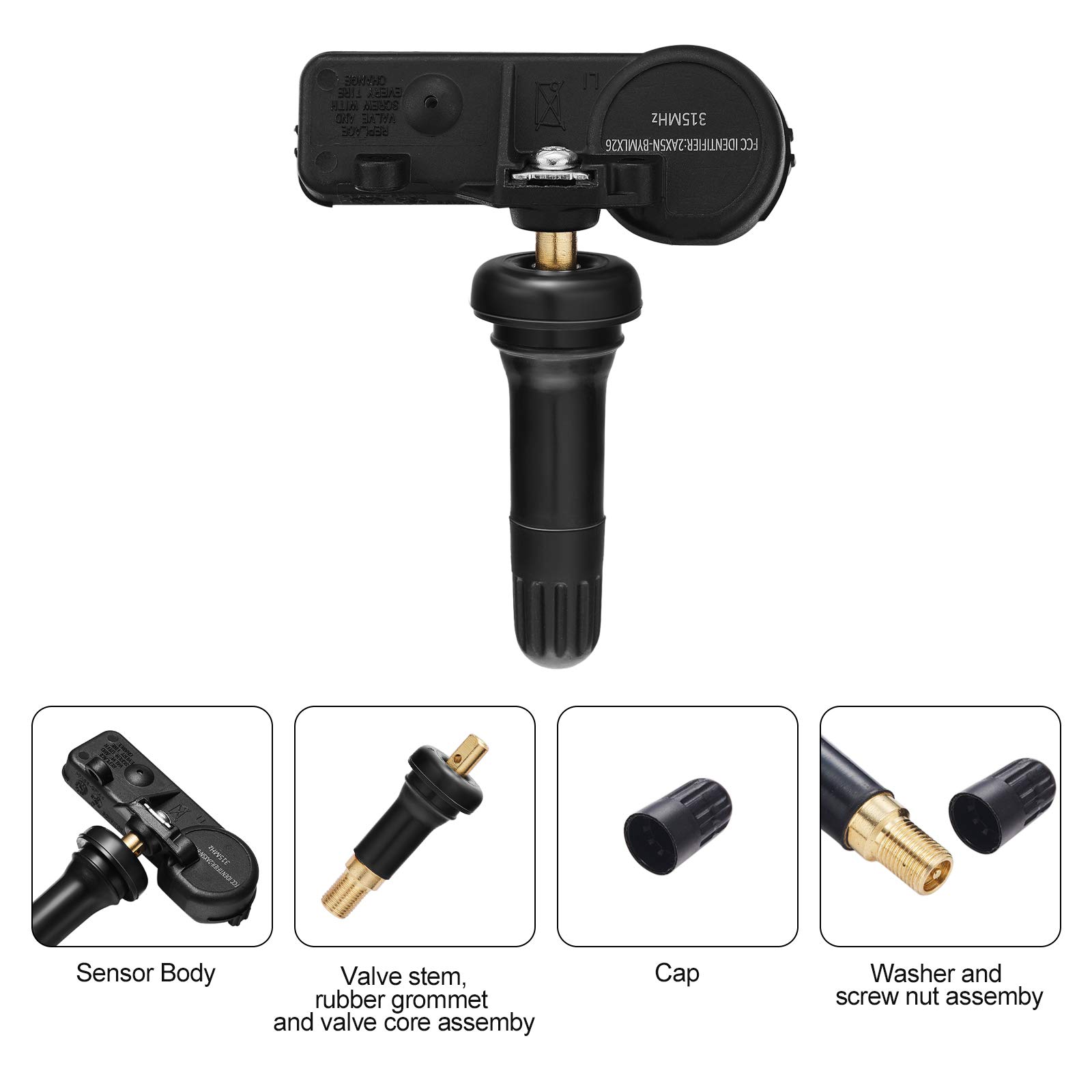 BDFHYK TPMS Sensor 315Mhz Programmed Tire Pressure Sensor Compatible with Lincoln Replaces# 9L3Z-1A189-A DE8T-1A180-A DE8T-1A180-AA