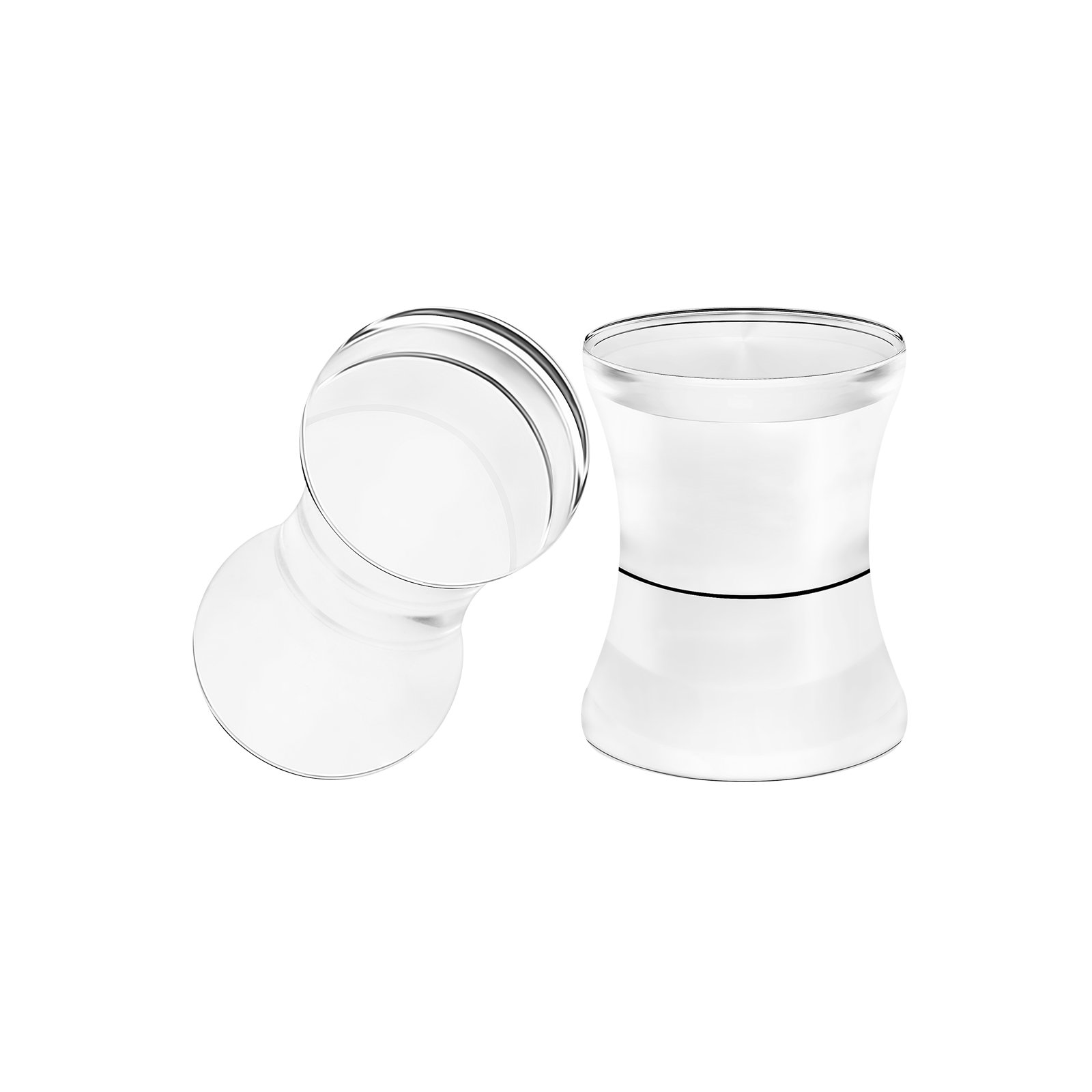 BIG GAUGES Pair of Acrylic 3/4 19mm Clear Double Flared Saddle Piercing Jewelry Ear Stretcher Solid Plugs Flesh Earring Lobe BGDFP 10746