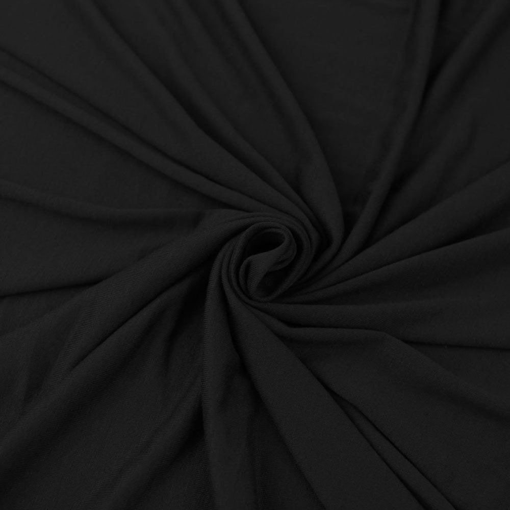 FabricLA Cotton Spandex Jersey Fabric by The Yard - 10 oz 4-Way Stretch Spandex & Cotton Fabric, 60" Wide β Perfect for Skirts, Tops, T-Shirts | Black | Sold in 1 Yard