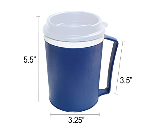 Rehabilitation Advantage Plastic Insulated Blue Mug with White Tumbler Lid (12oz)