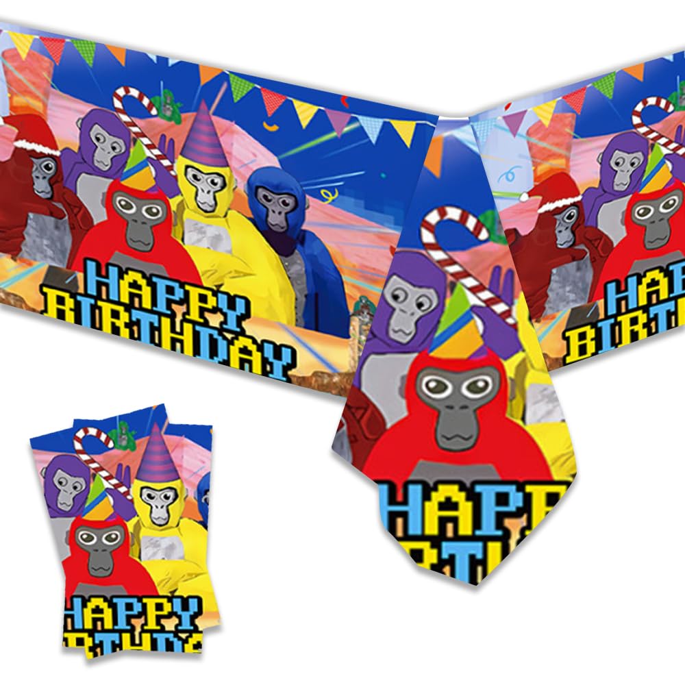 Chuntianli 2pcs 𝒢𝑜𝓇𝒾𝓁𝓁𝒶 𝒯𝒶𝑔 Tablecloth Disposable Tablecover Birthday Party Supplies and Decorations for Kid Boy Baby Shower Rectangle Tables 70"X42",2 Pack