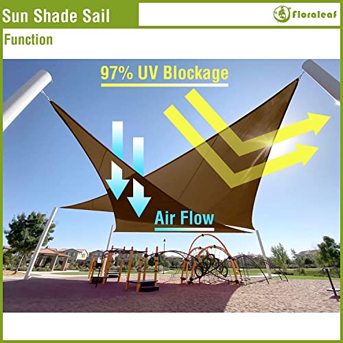 FLORALEAF 12'x12'x12' Sun Shade Sail Triangle Canopy UV Block Sun Shade for Outdoor Patio Garden Backyard Awning