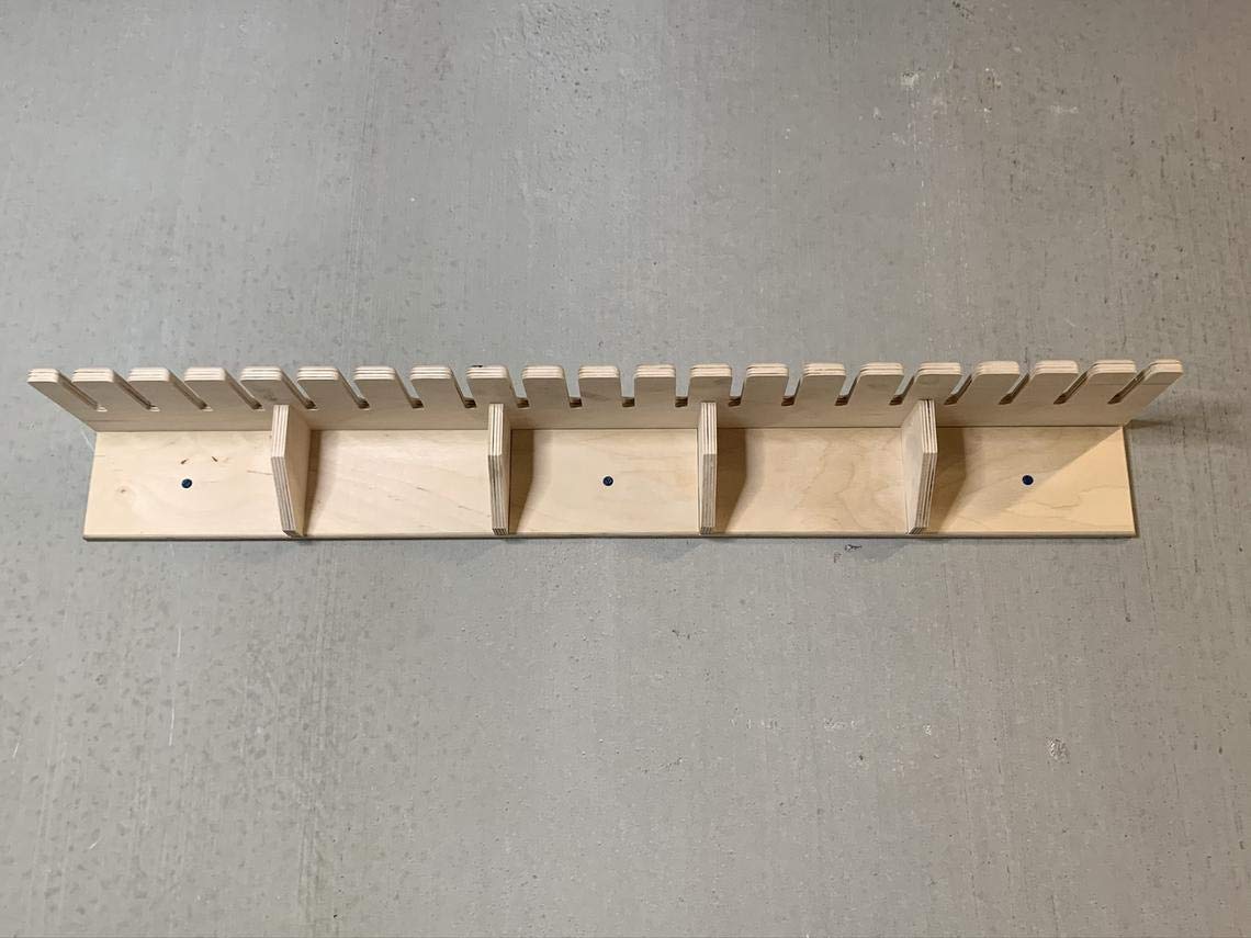 Factory Crafts Bar Clamp Tool Holder Organization Storage Rack Wood Shelf Organizer 20-Slot Birch Plywood